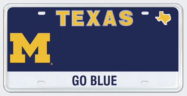 U-M Club of Houston: U-M Texas License Plates - Alumni Association of ...